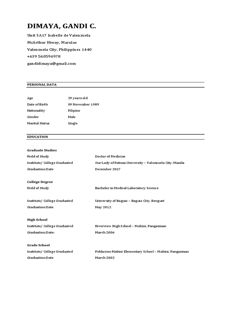 Incomplete Resume | PDF