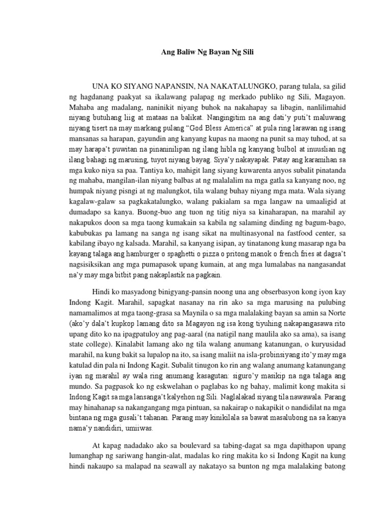 Ang Baliw NG Bayan NG Sili Encarnacion A | PDF