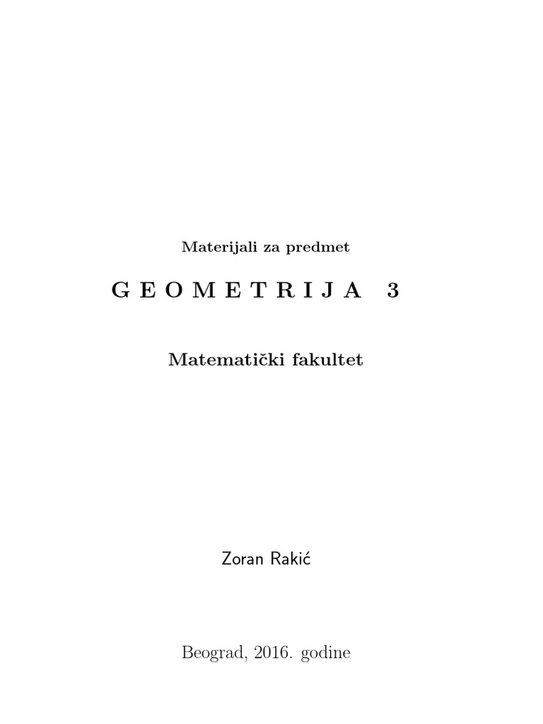 Zoran Rakić - Zoran Rakic - Geometrija 3 - Skripta (2016) -Математички ...