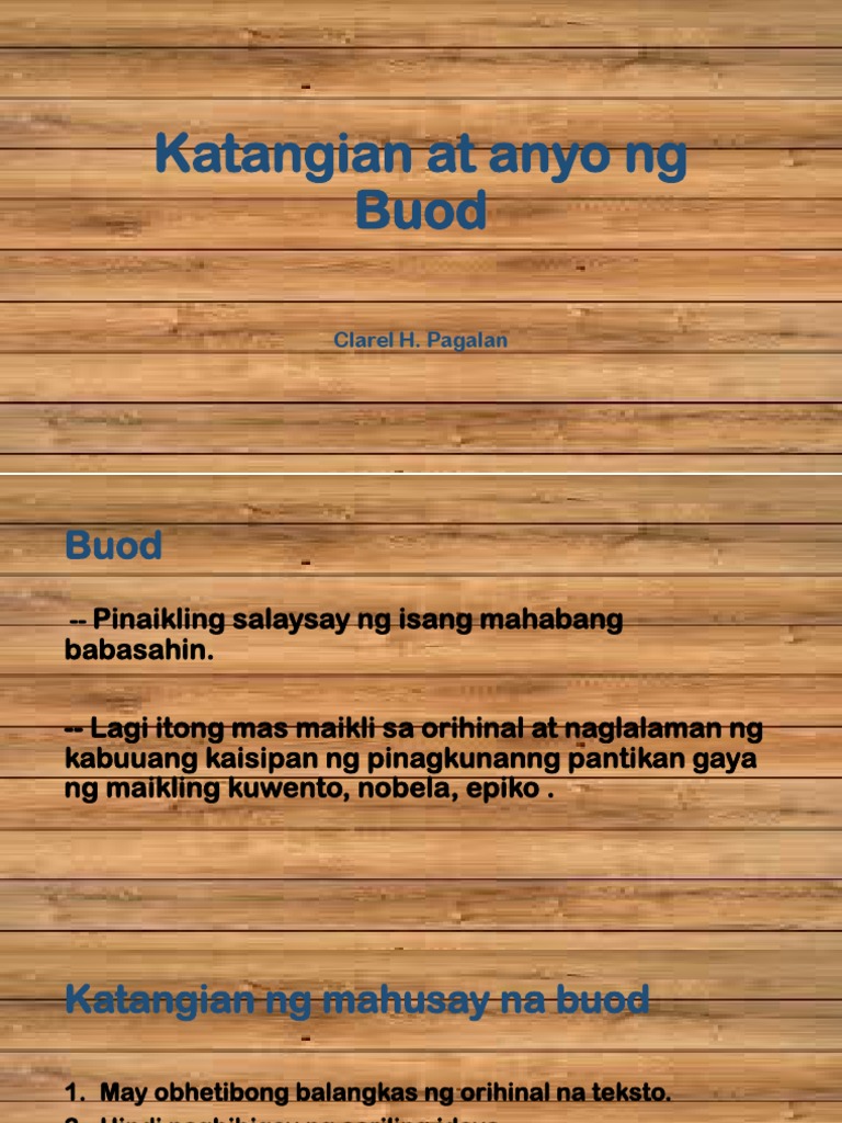 Katangian NG Buod | PDF
