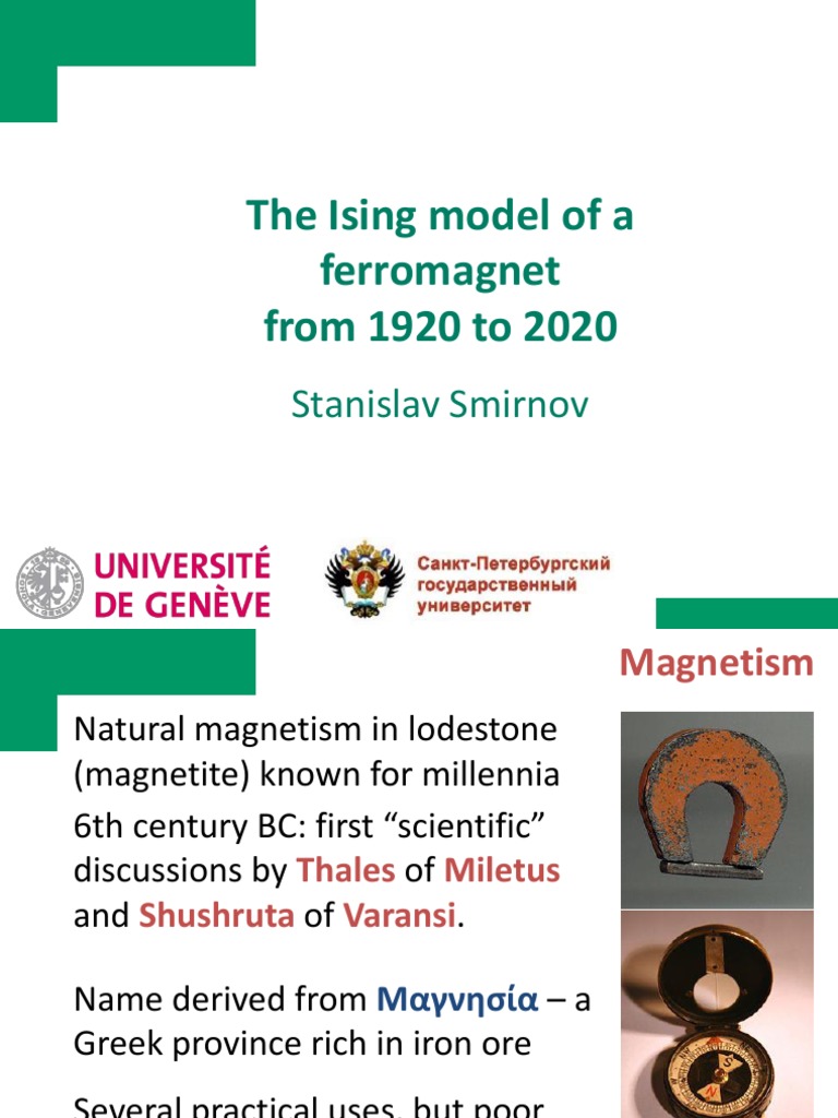 Slides Ising Model | PDF | Magnetism | Solid State Engineering