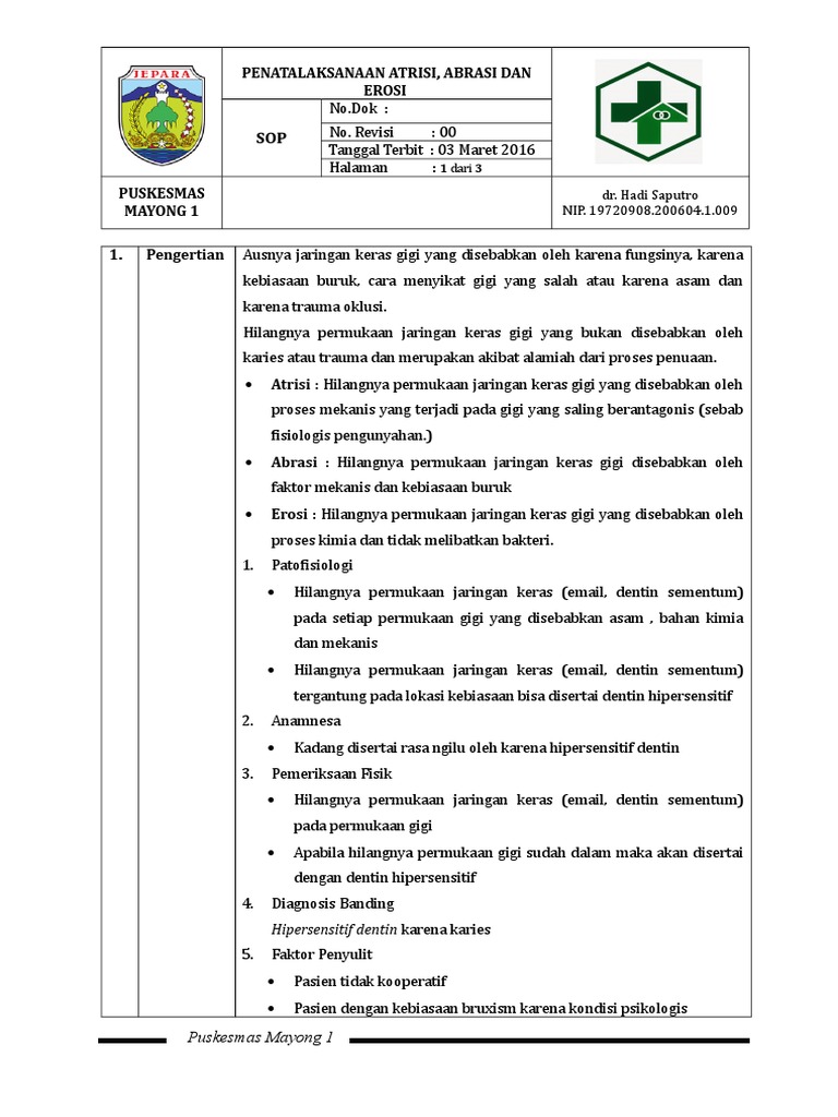 22-Penatalaksanaan Atrisi, Abrasi Dan Erosi | PDF