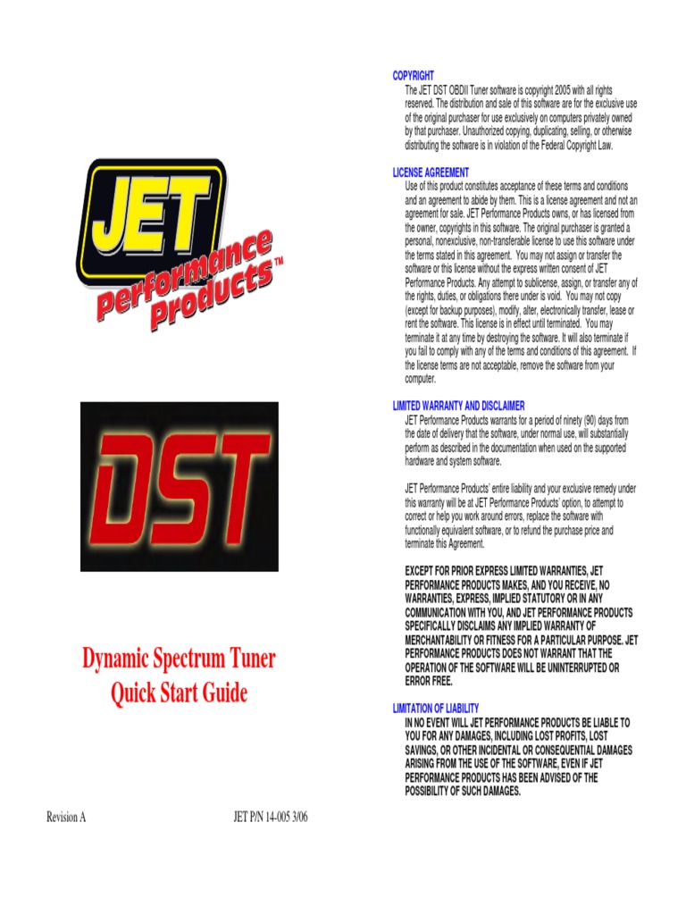 Dynamic Spectrum Tuner Quick Start Guide: Revision A JET P/N 14-005 3/ ...