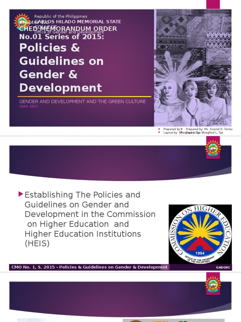 Chapter 1.0 CMO No. 1 Series 2015 Policies & Guidelines On Gender and ...