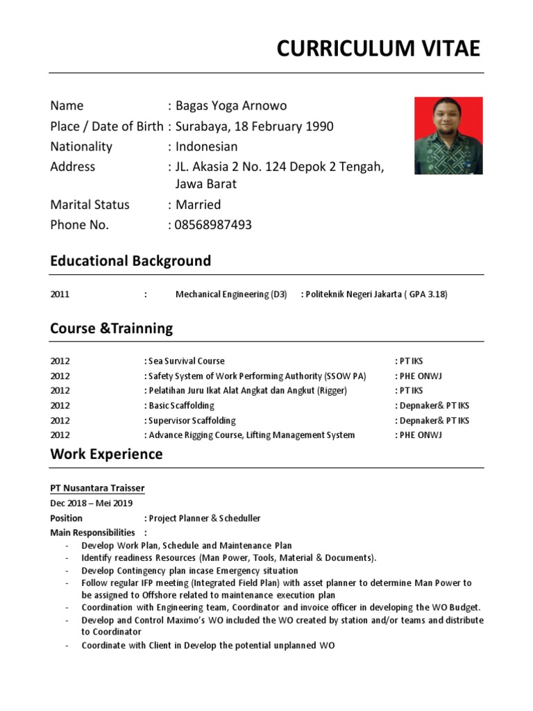 A Comprehensive Curriculum Vitae Detailing the Educational Background and Extensive Work ...