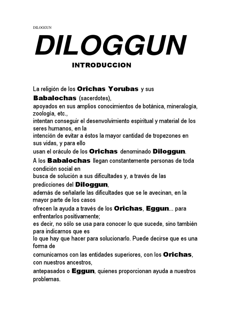 El lenguaje del destino: Una introducción al oráculo Diloggun de la religión Yoruba | PDF ...