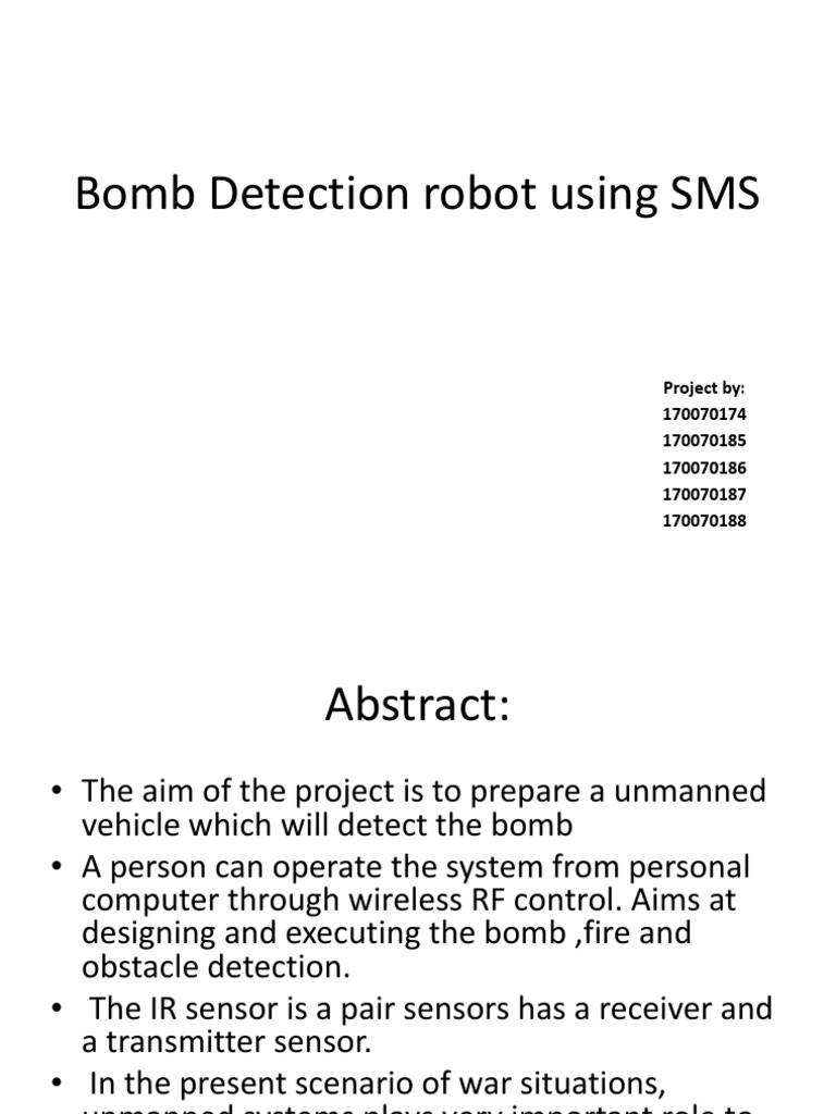 SMS-Controlled Bomb Detection Robot | PDF | Home & Garden | Technology ...