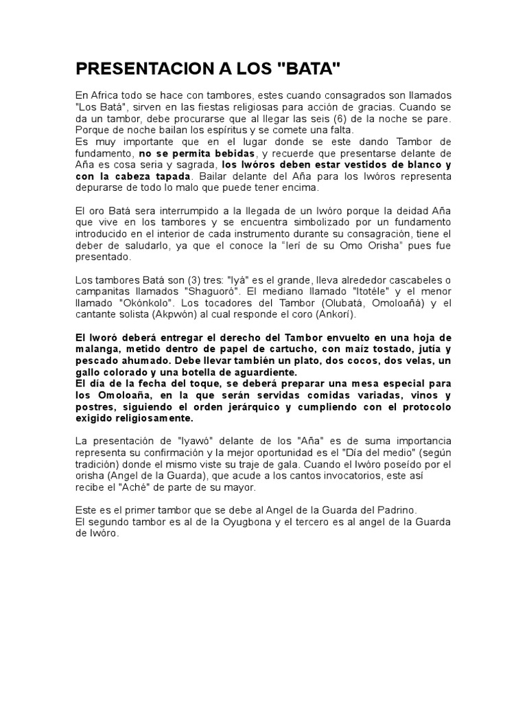 Presentacion Al Tambor | PDF