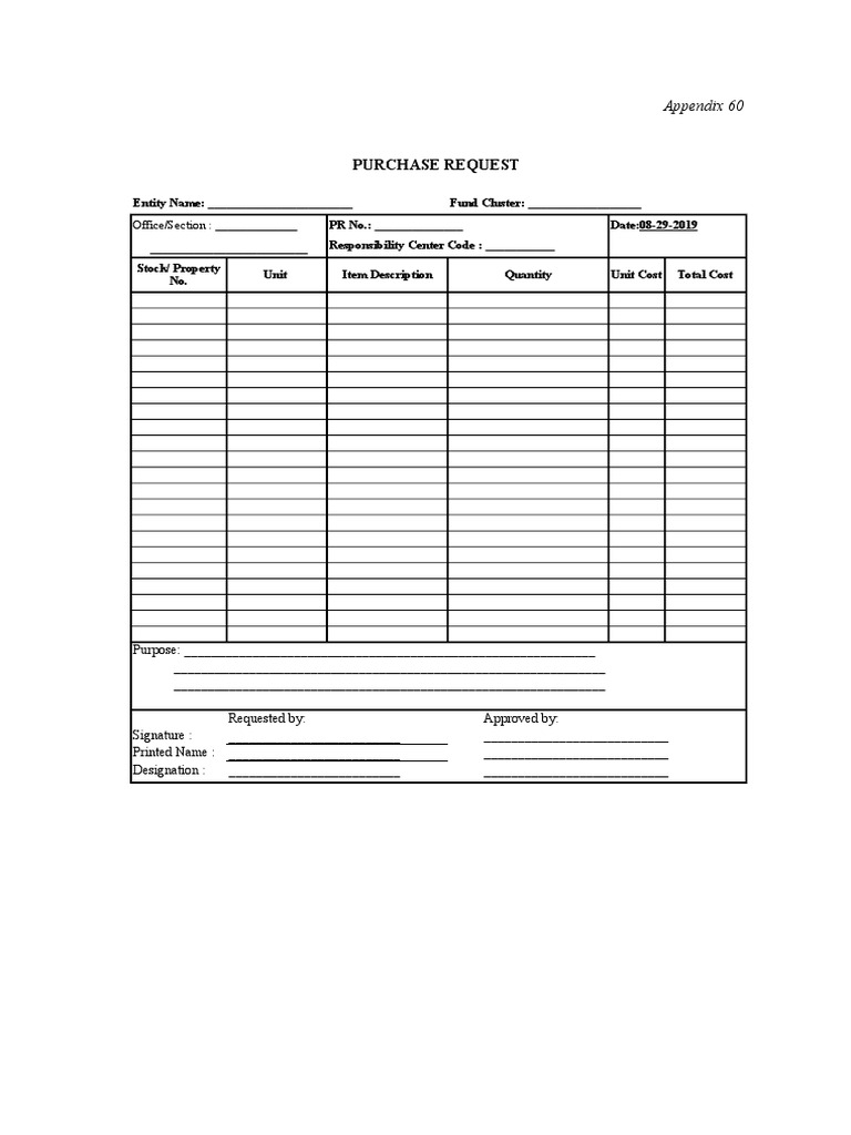 Purchase Request Form Template | PDF