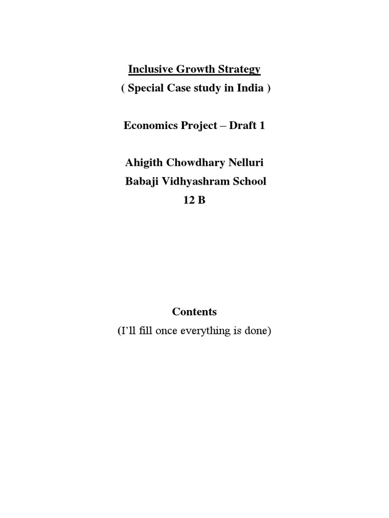 Inclusive Growth Strategy (Special Case Study in India) | Download Free ...