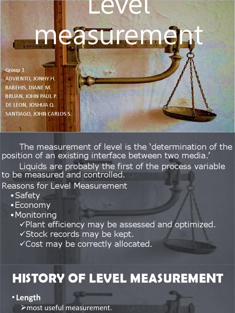 (Group 1) Level Measurement | PDF | Equipment | Applied And ...