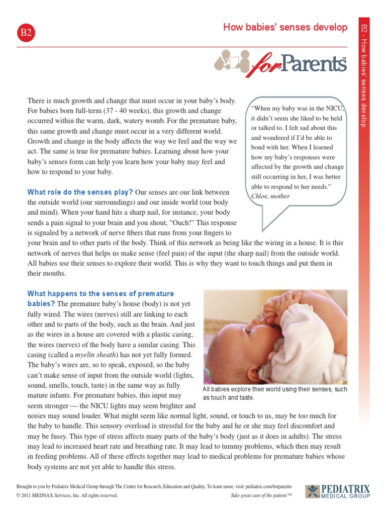B2 - How Babies Senses Develop | PDF | Infants | Neonatal Intensive ...
