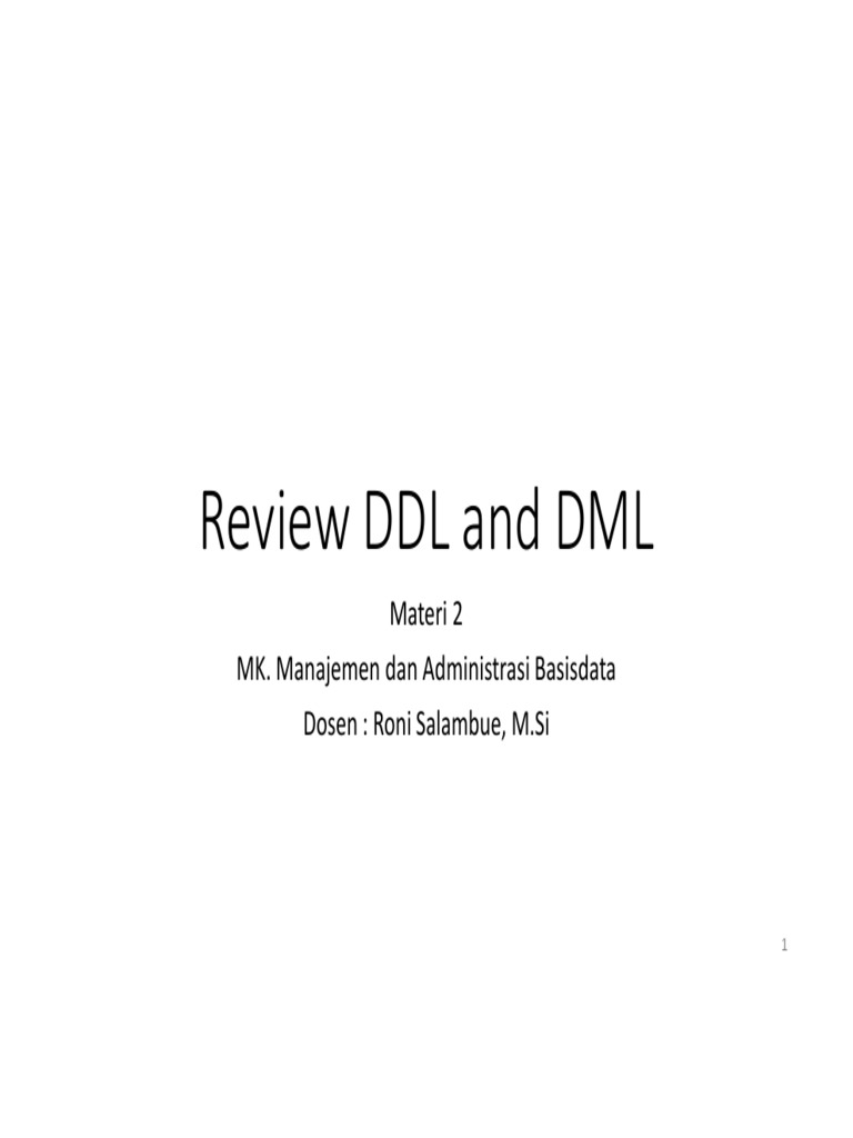 2 - Review DDL and DML | PDF | Table (Database) | Databases