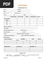 Internal Job Application Form Template | PDF