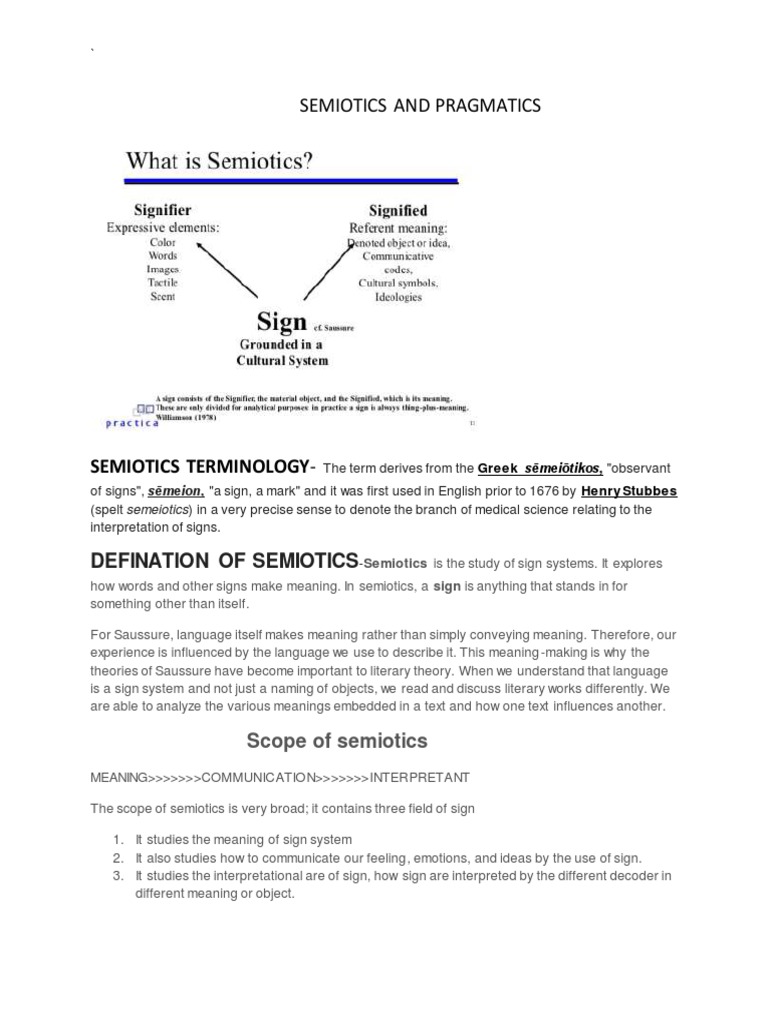 Semiotics and Pragmatics | PDF | Semiotics | Communication
