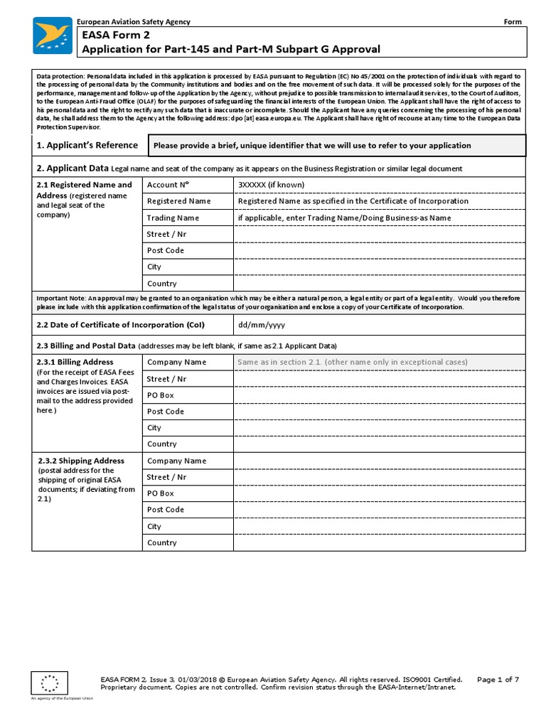 easa-form-2-application-for-part-145-and-part-m-subpart-g-approval