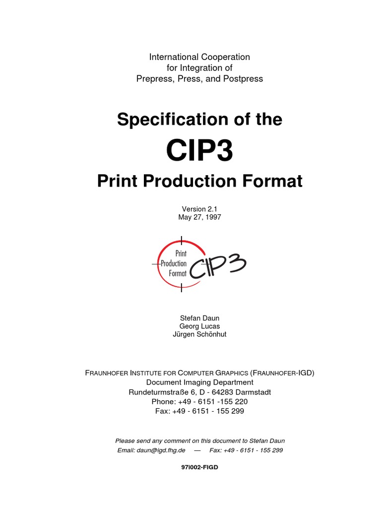 Specification of The CIP3 Print Production Format | PDF | File Format | Data Type