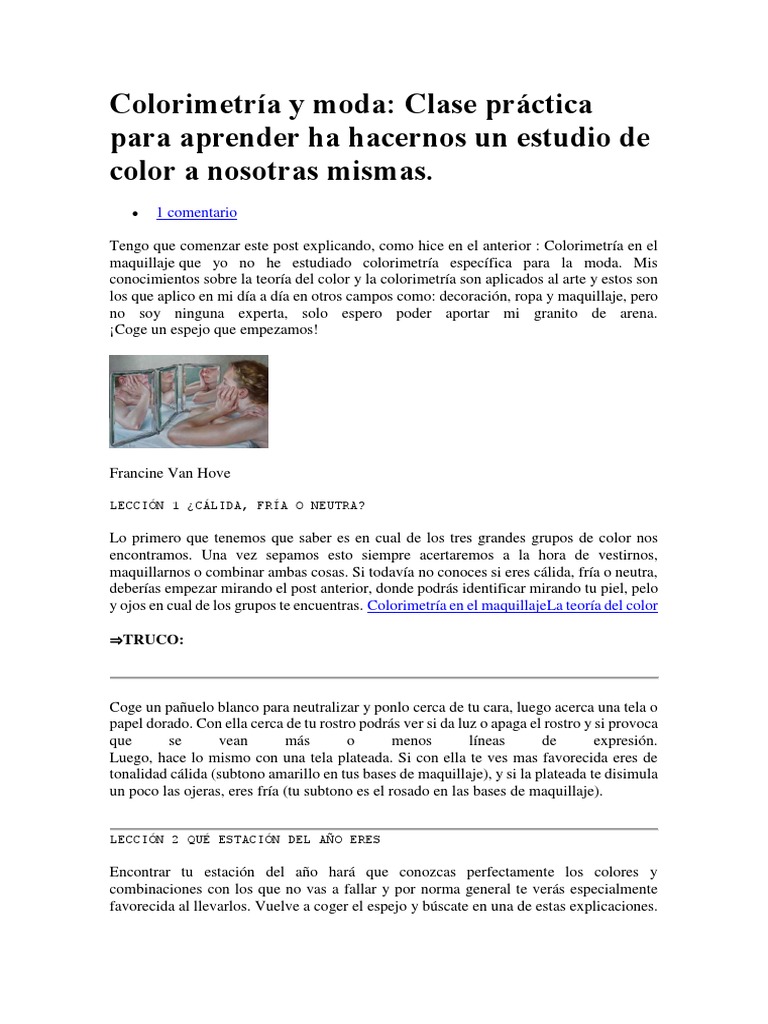 Colorimetría y Moda | PDF | Color