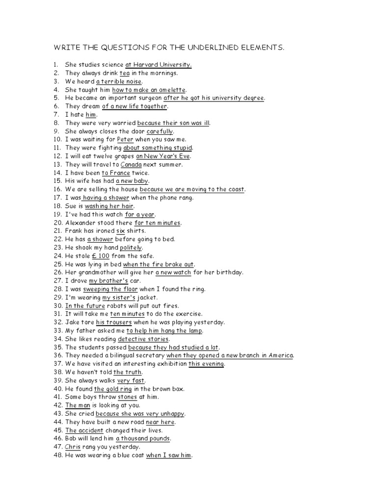 Questions for Underlined Elements in a Reading Passage | PDF