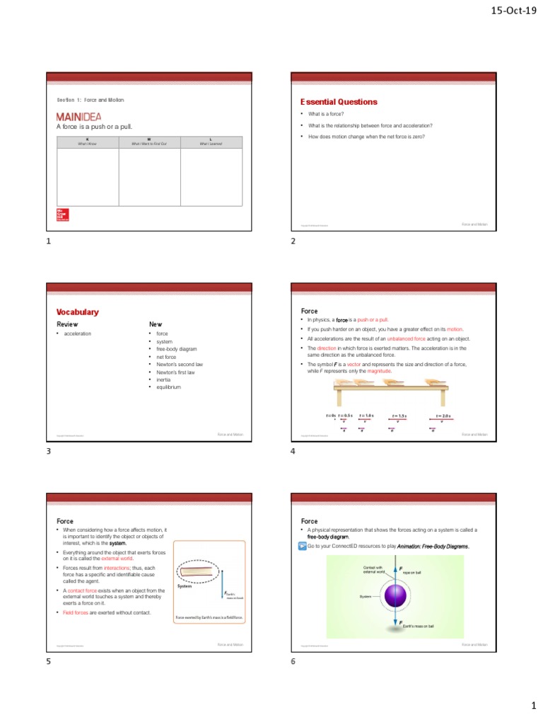 4.1 Classroom Presentation Toolkit Force and Motion | PDF | Acceleration | Force