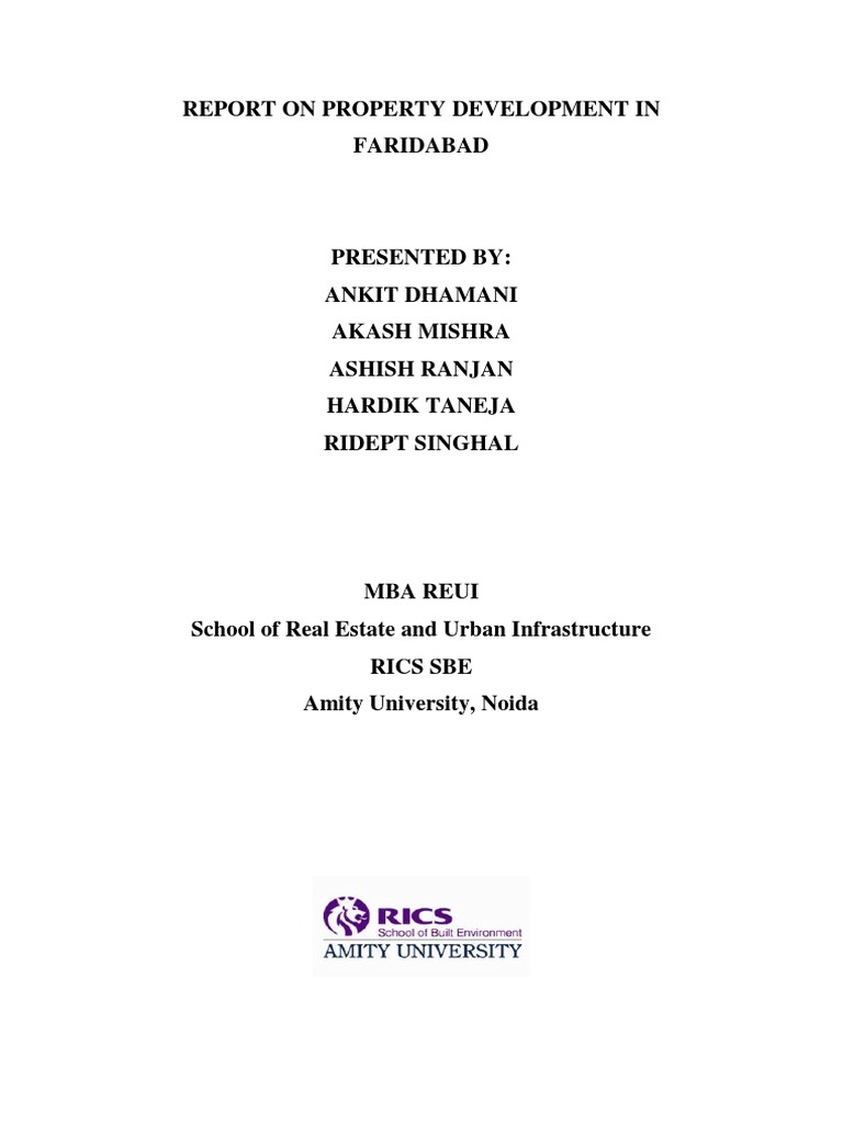 Faridabad Project Development Final | PDF | Business