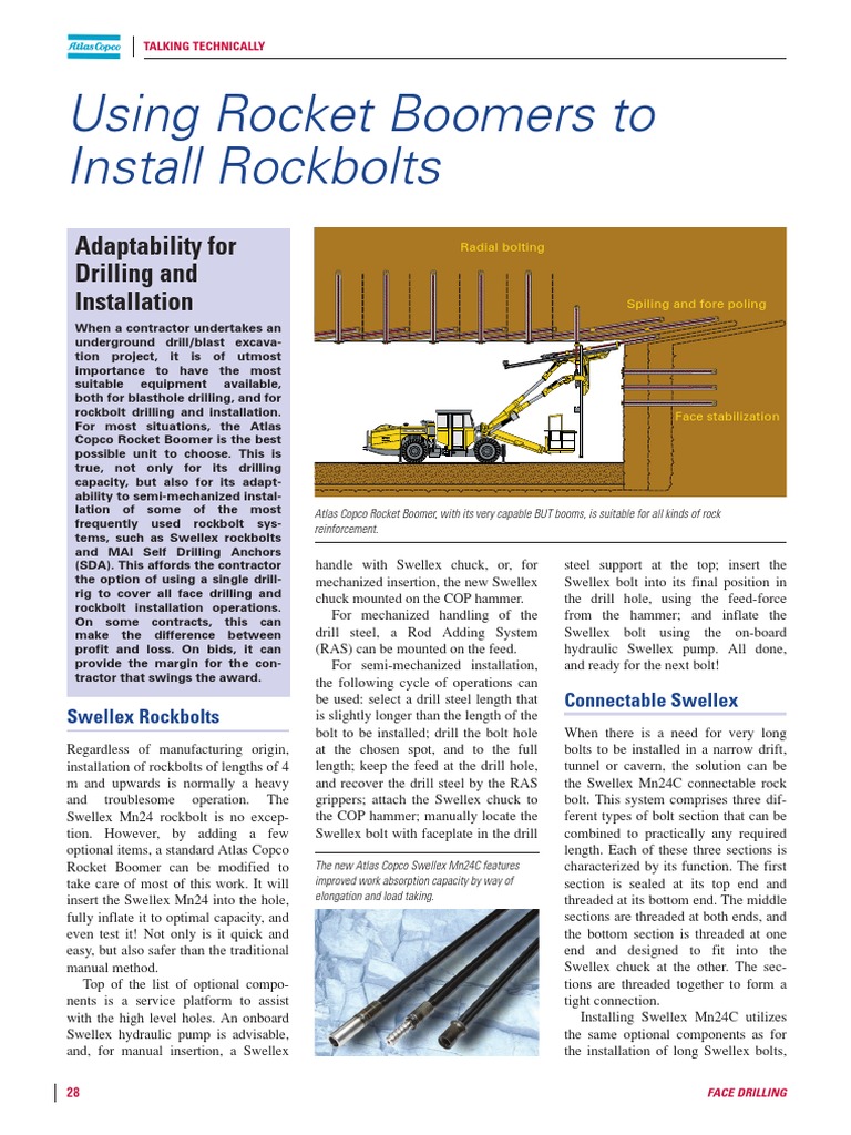 Swellex Rockbolt Installation Guide | PDF | Drill | Screw