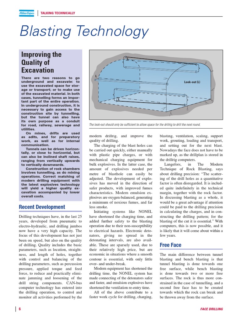 006 Blasting Technology | PDF | Drilling | Tunnel
