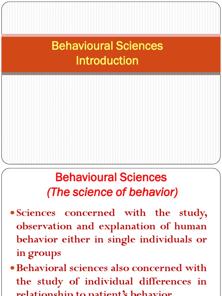 Understanding Human Behavior Through Behavioral Sciences | PDF | Human Behavior | Behavioural ...