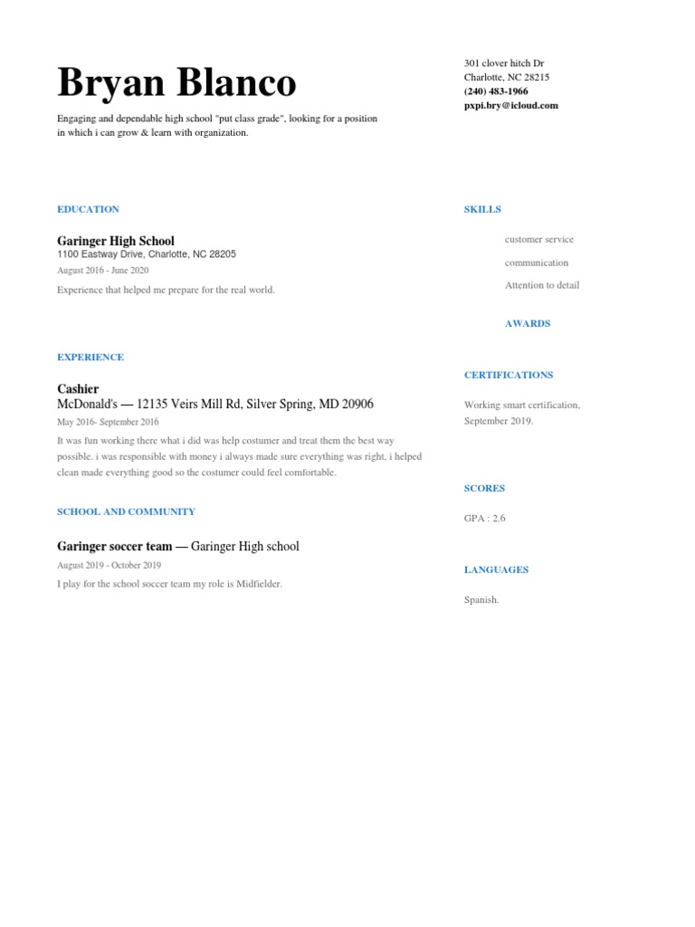 Resume Template 1 | PDF