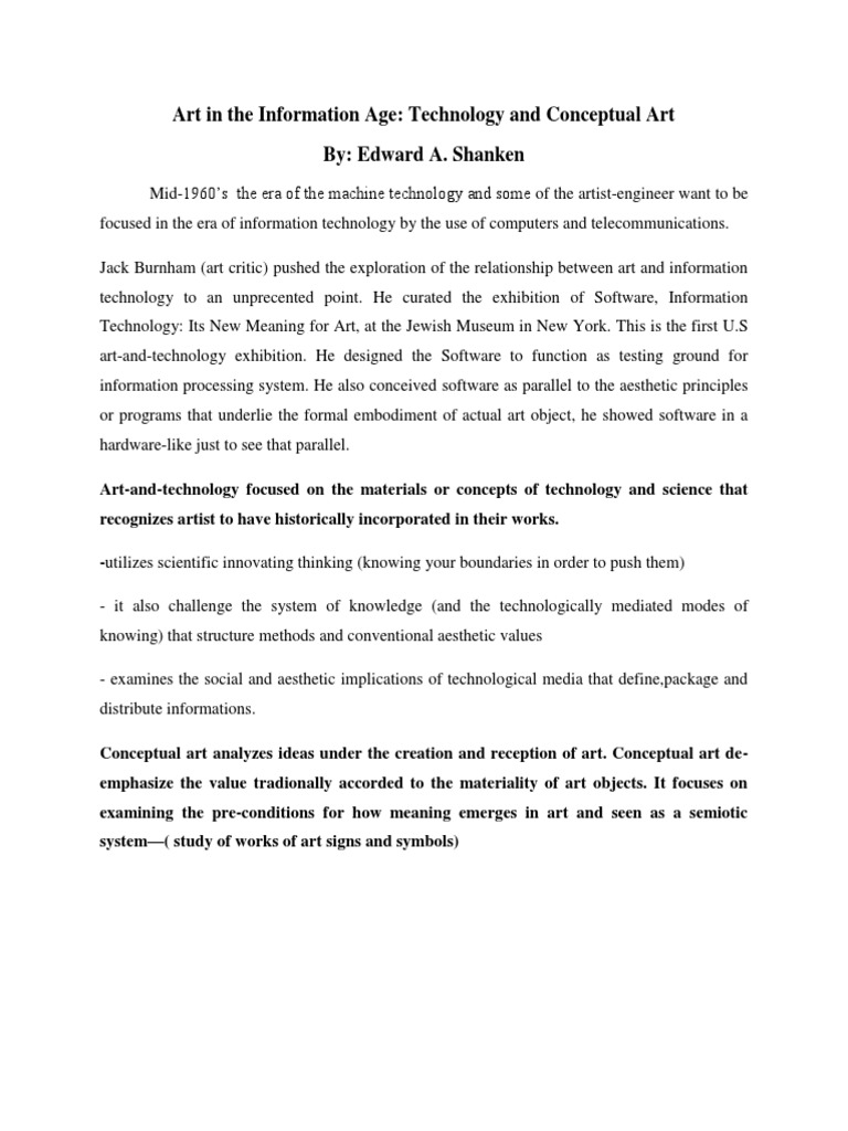 Art in The Information Age | PDF