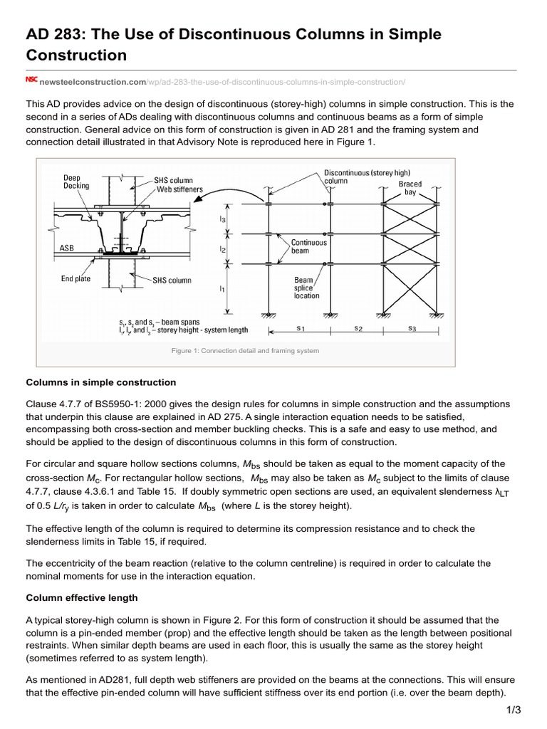 AD 283 - The Use of Discontinuous Columns in Simple Construction | PDF ...