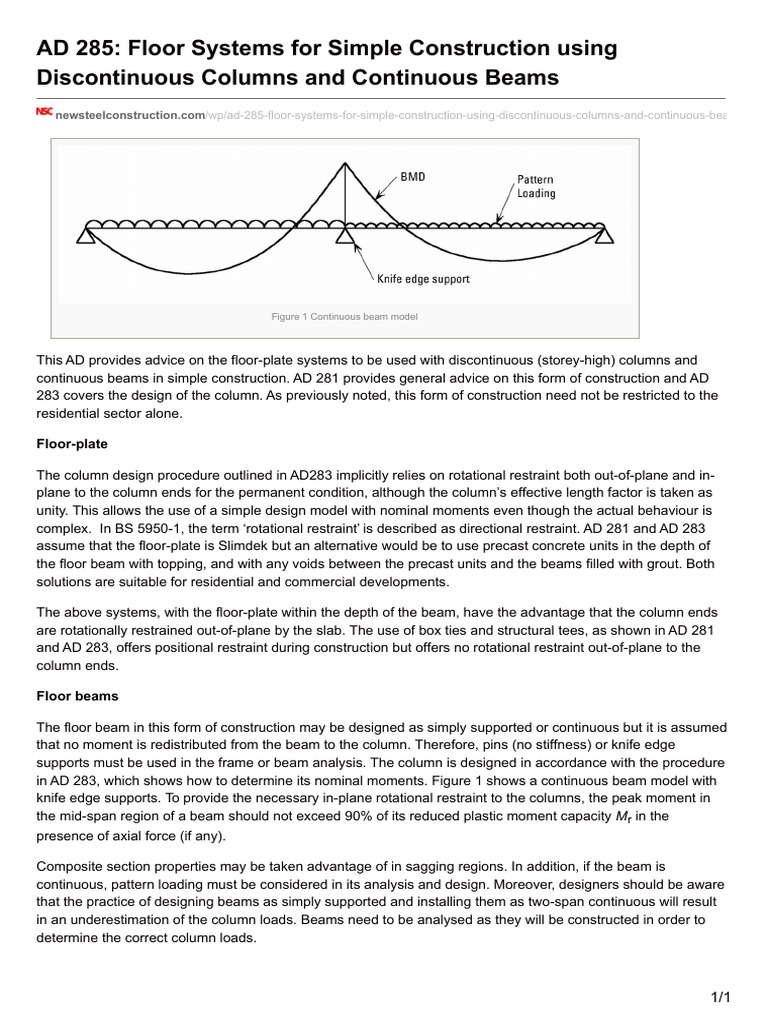 AD 285: Slimdek Floor System Guide | PDF | Beam (Structure) | Column
