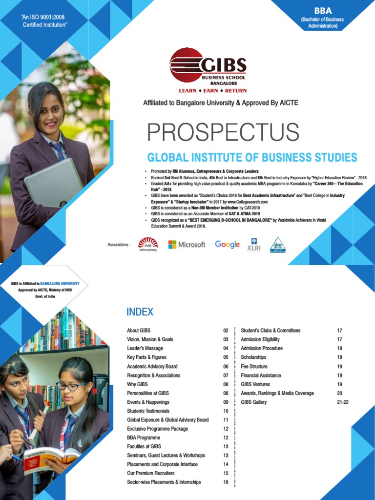 BBA Brochure - GIBS 2019 PDF | PDF | Goal | Master Of Business ...