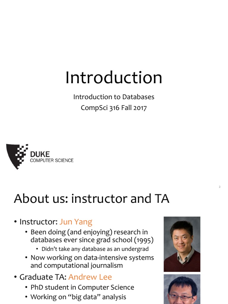 Introduction To Databases Compsci 316 Fall 2017 | PDF | Databases | Information Science