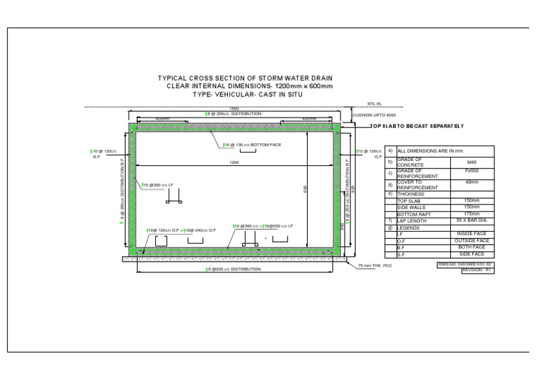 RCC Storm Water Drain Design Details | PDF | Components | Horticulture ...