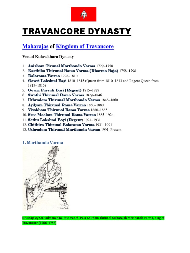 Travancore Dynasty | PDF | Kerala