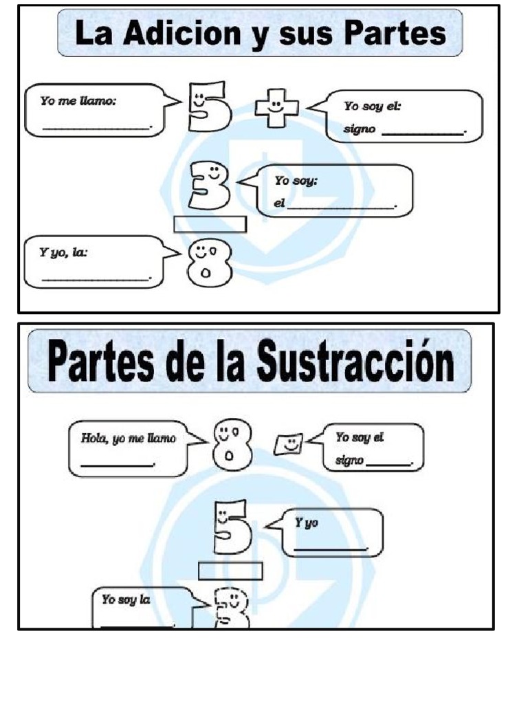 Partes de La Suma y La Resta | PDF