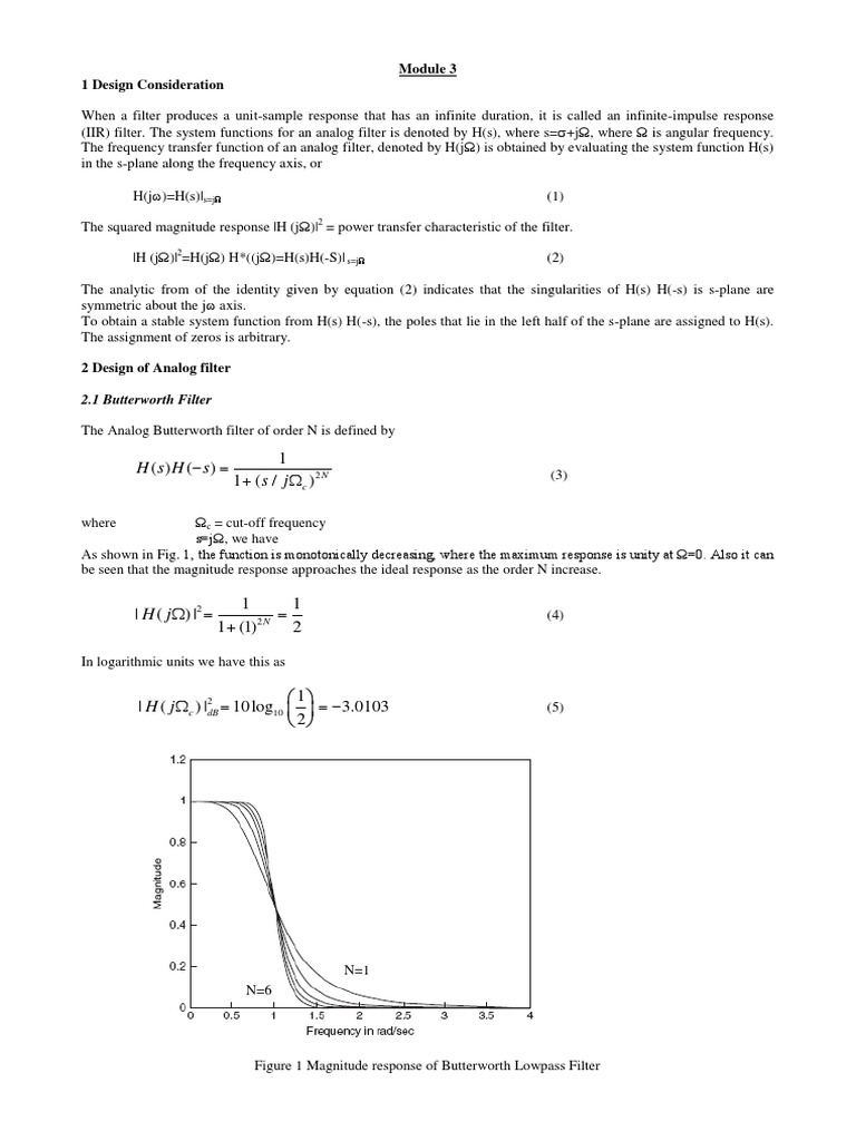 Design of Analog FIlters | PDF | Algorithms | Control Theory