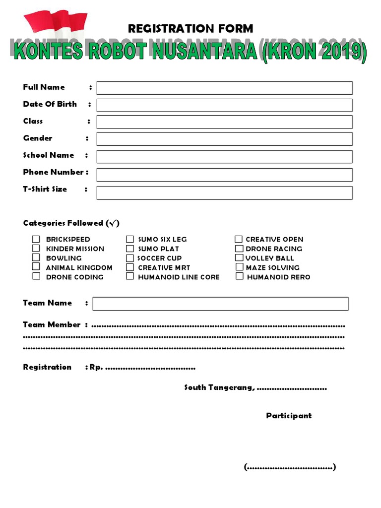 Formulir Kron 2019 | PDF | Games & Activities