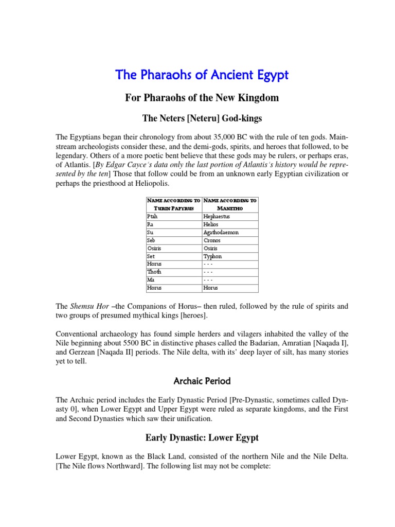 The Pharaohs of Ancient Egypt | PDF | Egyptian Pyramids | New Kingdom ...
