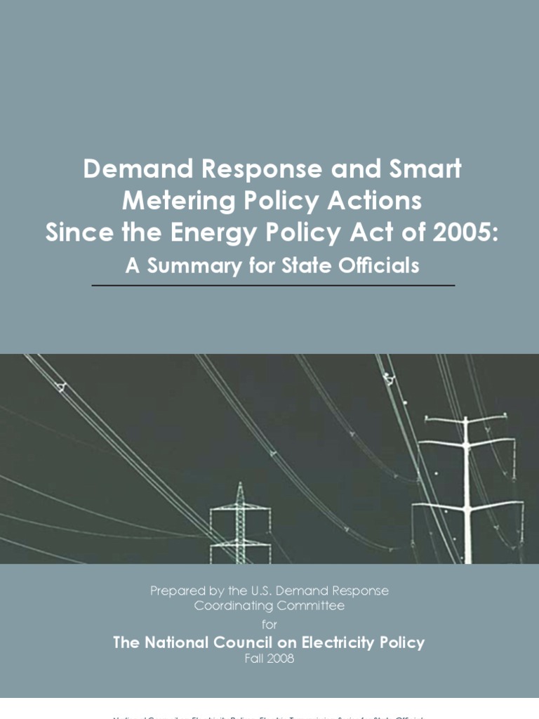 Demand Response Policy Summary for States | PDF | Smart Grid ...