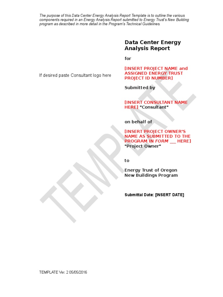 Nbe TP Rpttemplate DC | PDF | Data Center | Cost Effectiveness Analysis