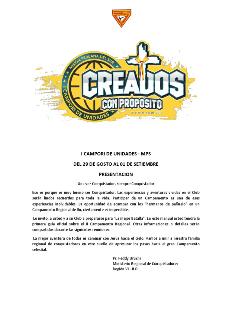 Creados Con Proposito | PDF | Cámping | Agitación
