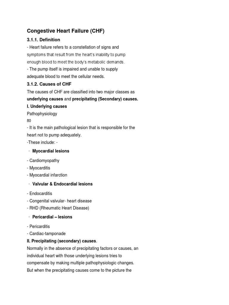 Congestive Heart Failure (CHF) : 3.1.1. Definition | PDF | Heart ...