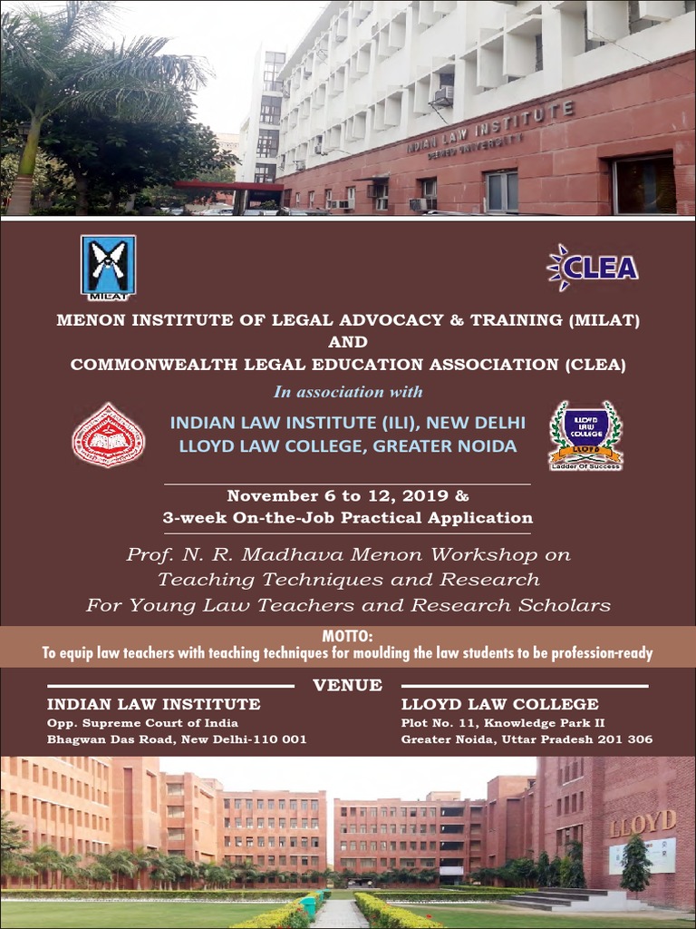 Indian Law Institute (Ili), New Delhi Lloyd Law College, Greater Noida ...