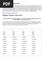 PAGASA's List of Typhoon Names | PDF
