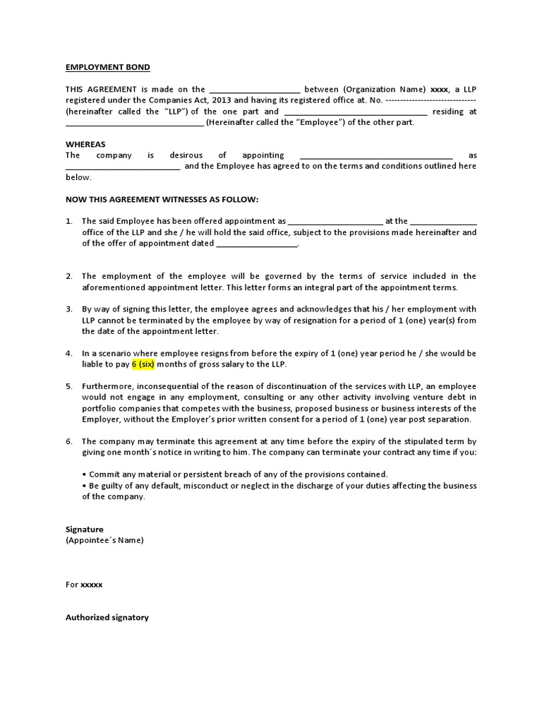 Employment Bond | PDF