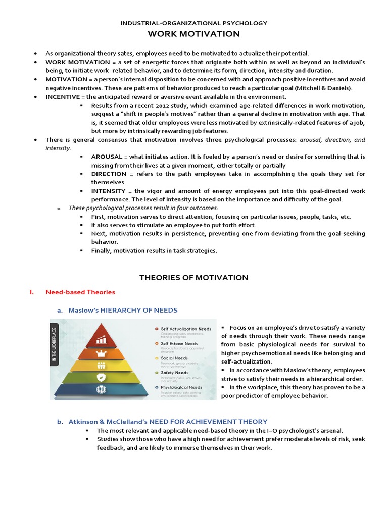 Theories of Motivation | PDF | Motivation | Motivational