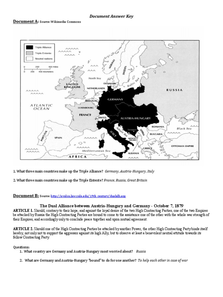 WWI Document-Based Question (TEACHER ANSWER KEY) | PDF | Austria ...