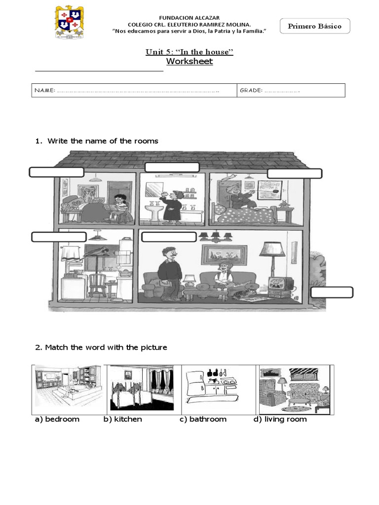 Rooms in the House Worksheet | PDF